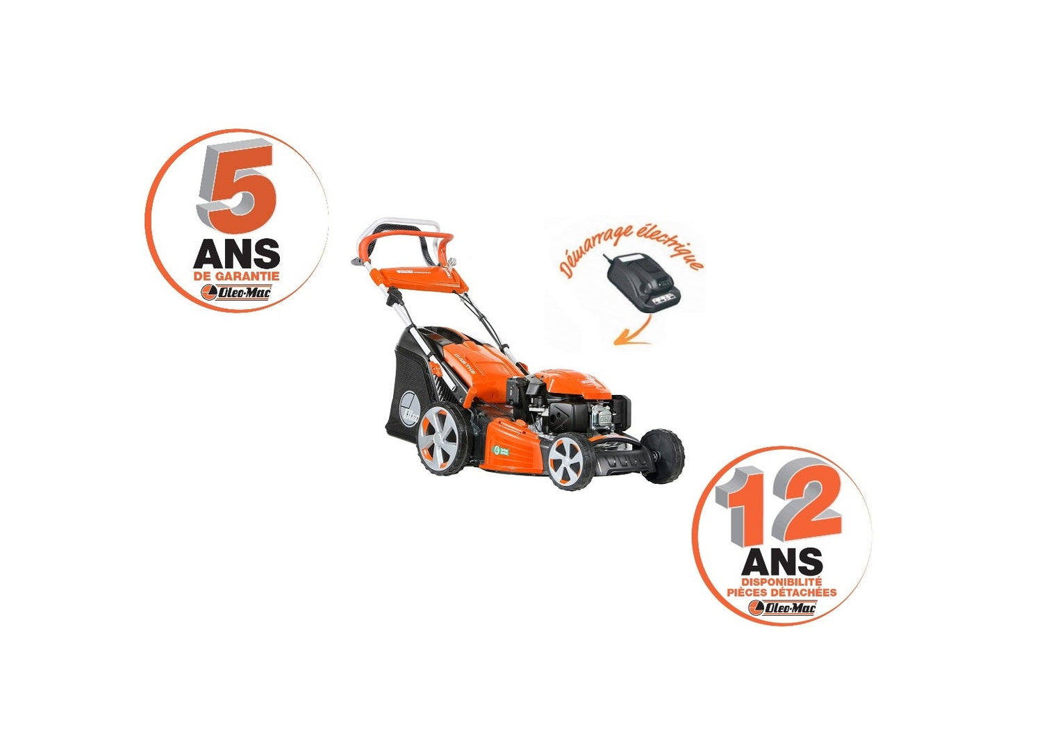 Tondeuse Oleo Mac G 48 TKE AllRoad Plus 4 - Démarrage batterie - 166cm – Etablissements Valentin ...